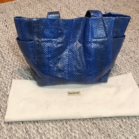 Beirn | Bags | Beirn Blue Eel Skin Tote | Poshmark